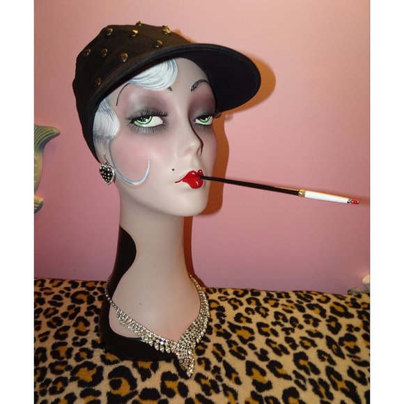 Elastafit | Accessories | Vintage Black Military Style Hat W Studs Goth ...